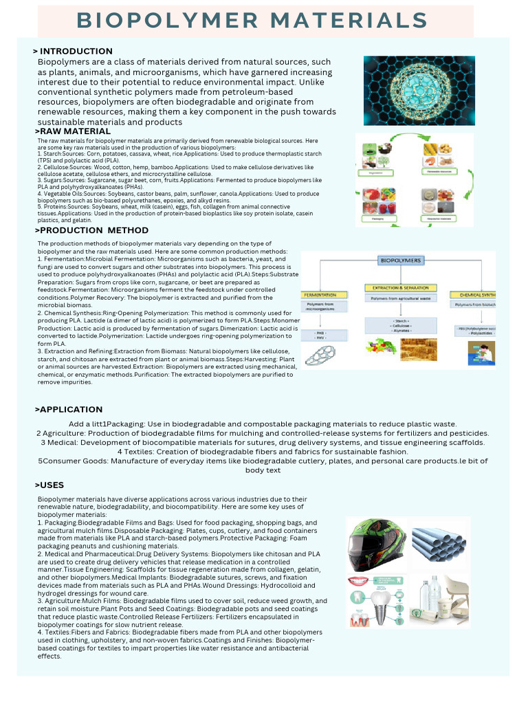 Biopolymer 20240724 085606 0000 | PDF | Biopolymer | Materials