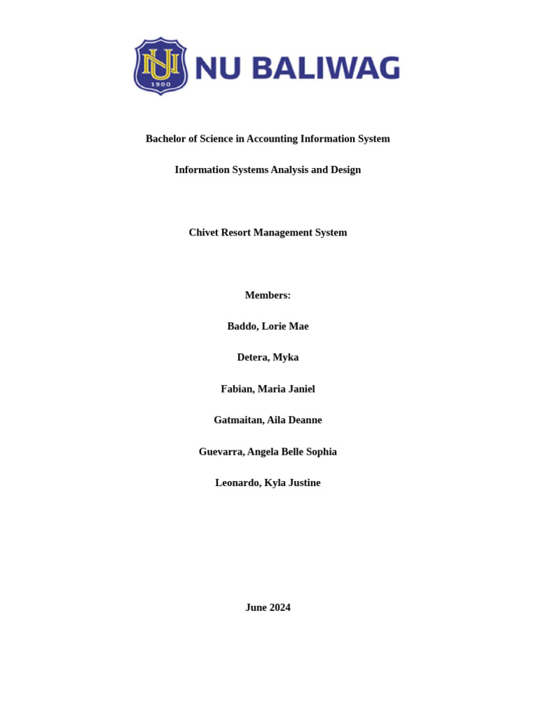 Chivet Resort Online Management System | PDF | Usability | Software ...