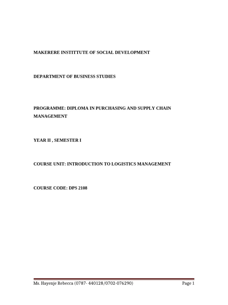 Logistics Management Simplified Pdf Supply Chain Logistics