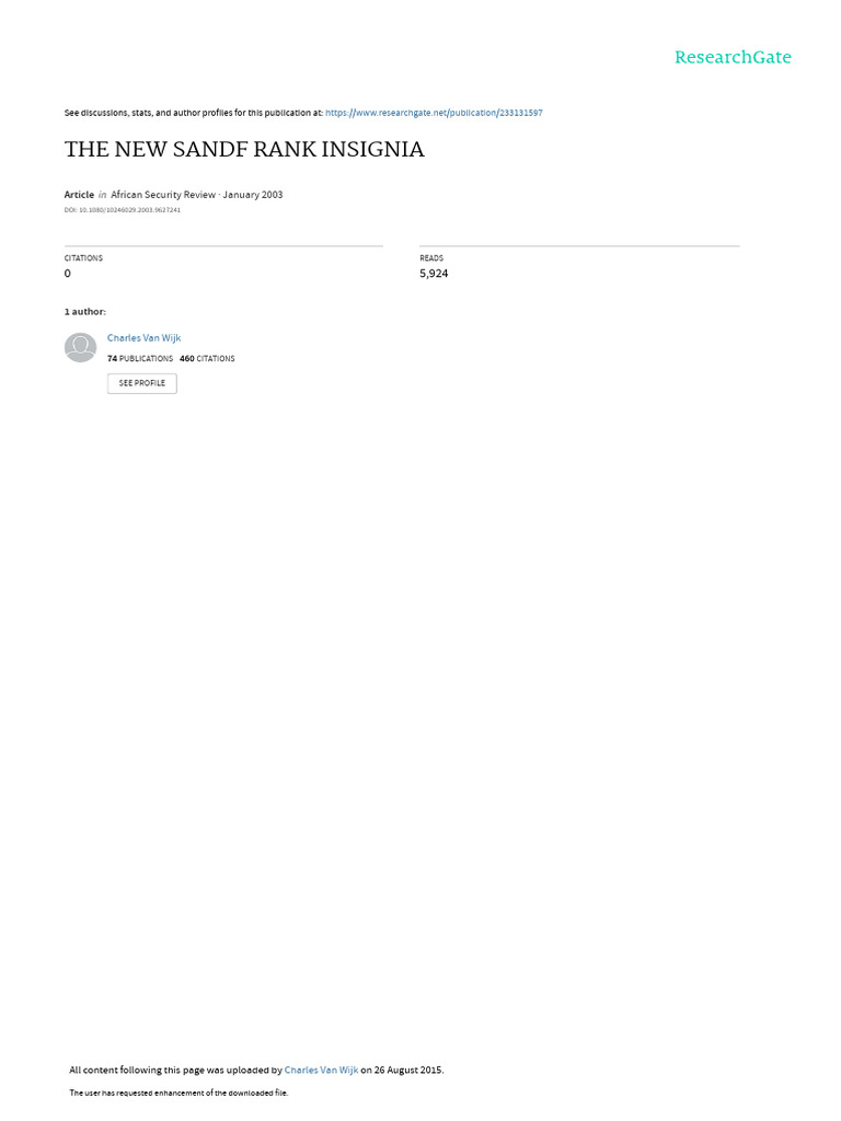 The New Sandf Rank Insignia | PDF | Organizational Culture