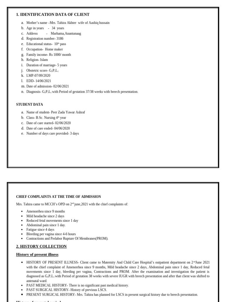 Case Study Breech Presentation ORIG | PDF | Pregnancy | Fetus