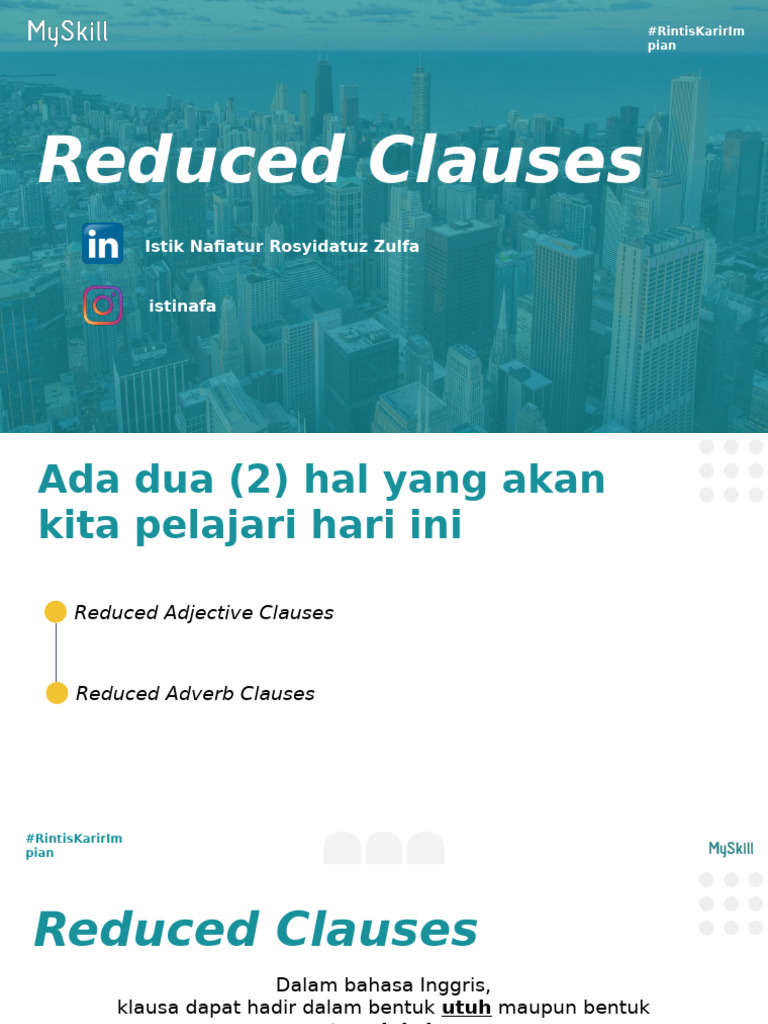 Reduced Clauses | PDF | Verb | Linguistic Morphology