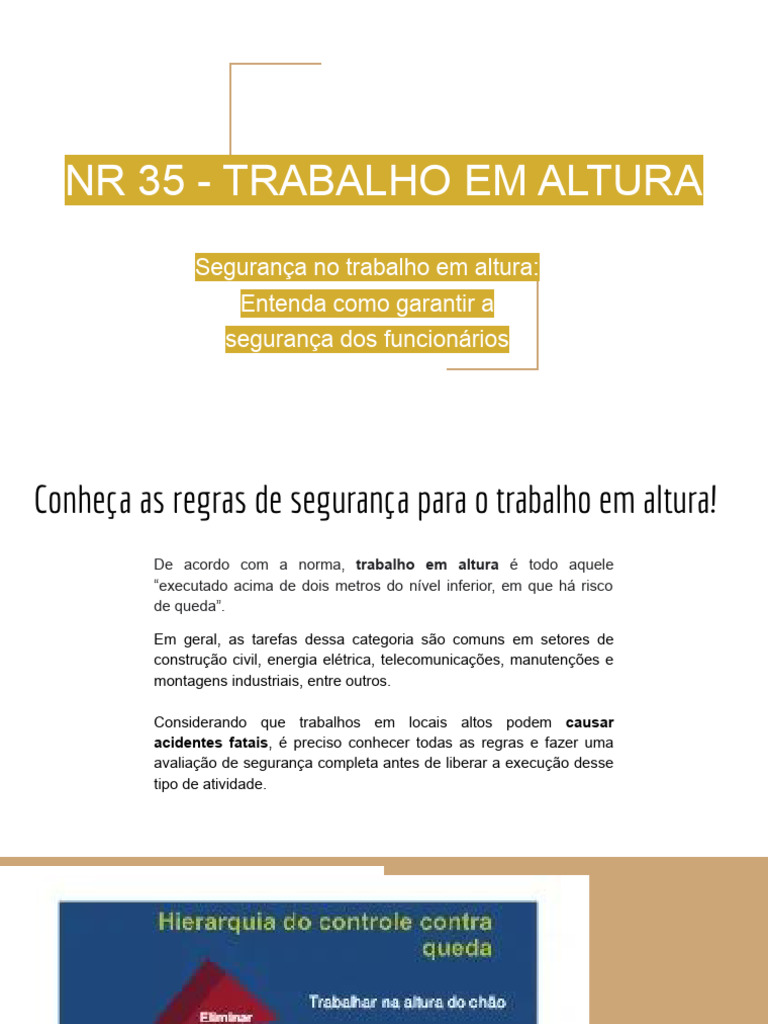 Segurança em Altura: Guia NR 35 | PDF