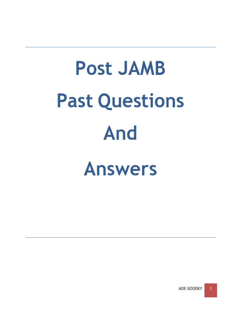 OOU Post UTME Past Questions Guide | PDF | Moth | Lepidoptera