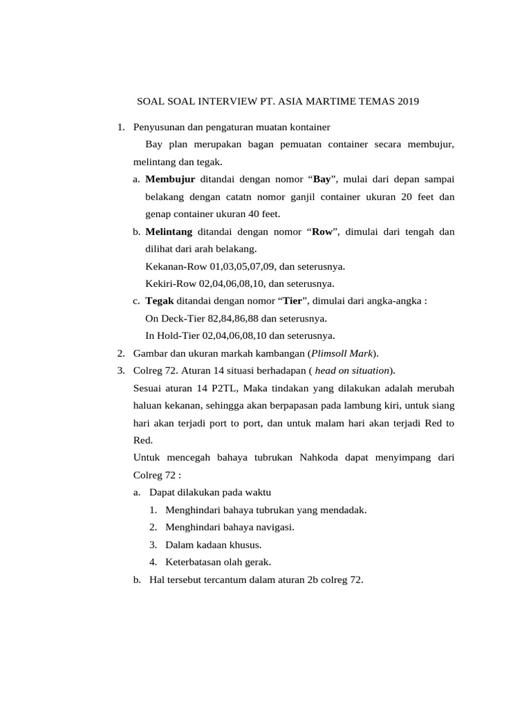 SOAL SOAL INTERVIEW PT Temas | PDF | Teknologi & Rekayasa