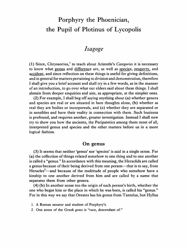 Understanding Genus and Species in Philosophy | PDF | Socrates | Species