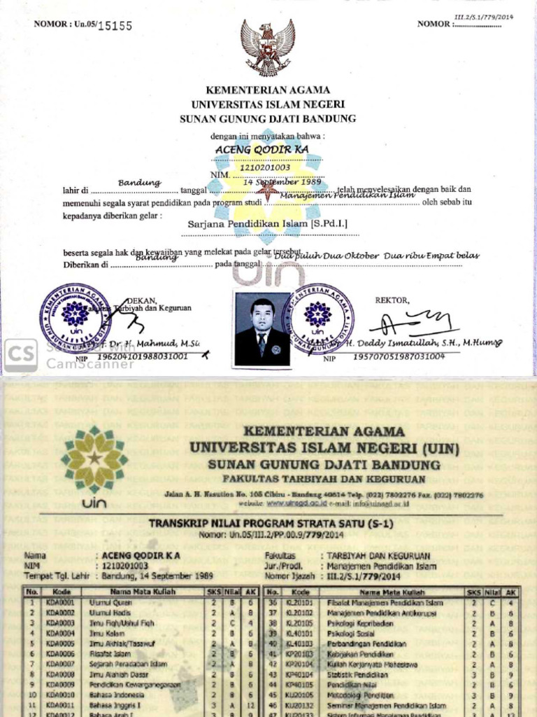 Ijazah Dan Transkip Nilai | PDF