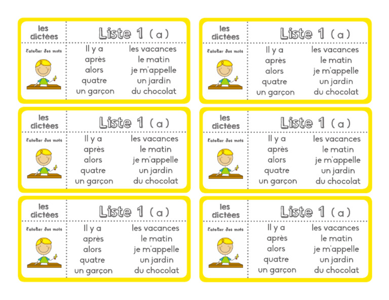 Atelier Des Mots Fiche 1 | PDF