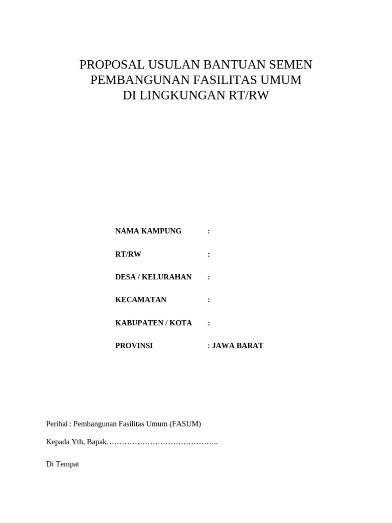 Proposal Usulan Bantuan Semen | PDF