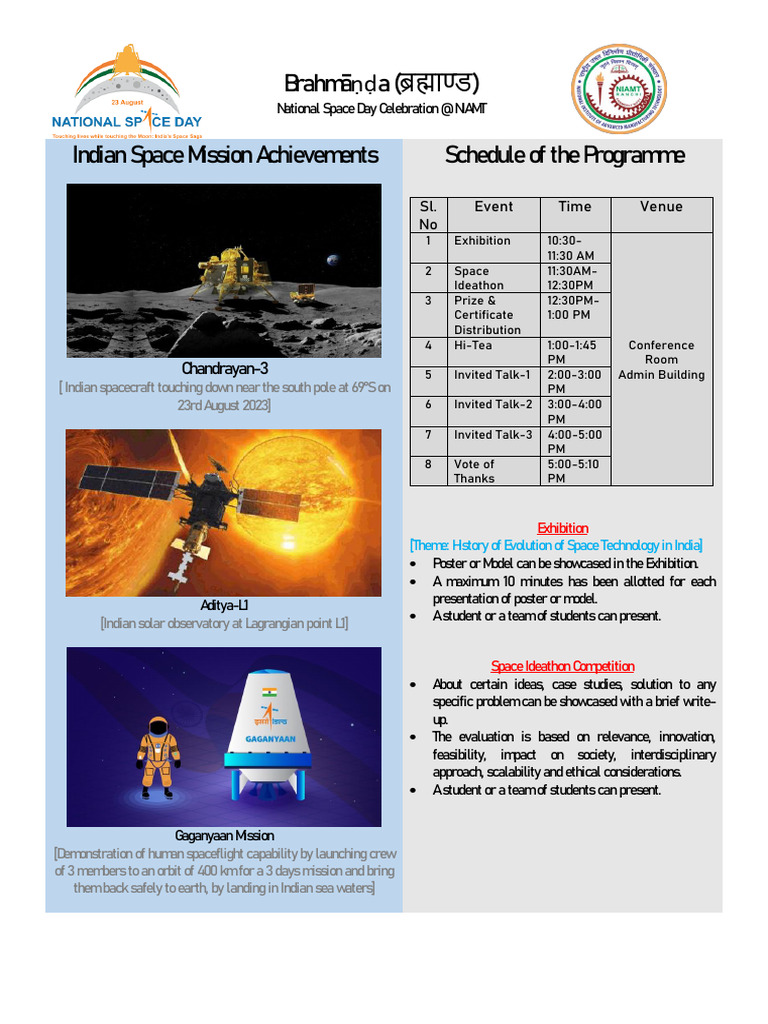 National Space Day Celebration - Flyer | PDF | Spaceflight | Outer Space