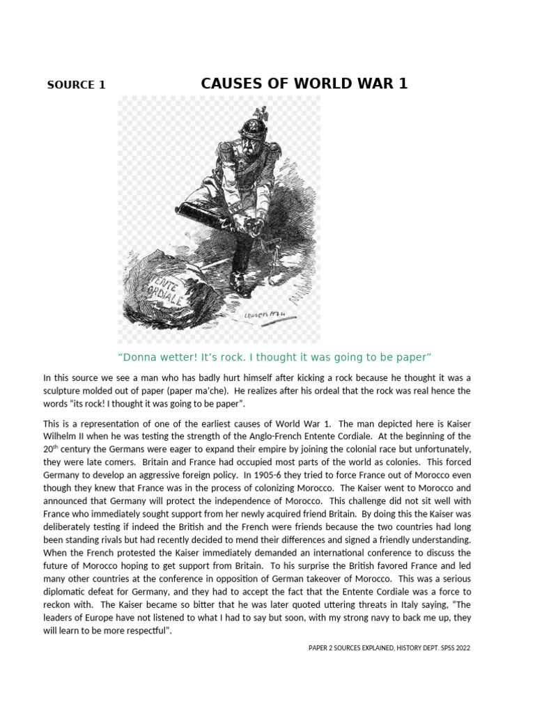 History Paper 2 Cartoons | PDF | German Empire | World War I