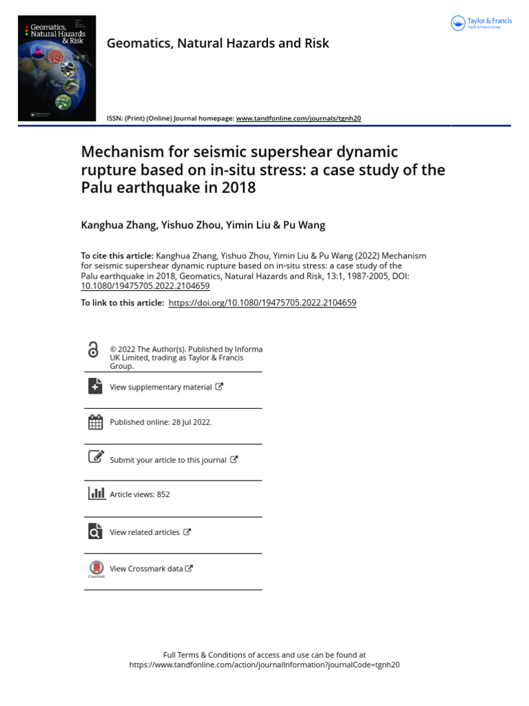 Mechanism For Seismic Supershear Dynamic Rupture Based On In-Situ ...