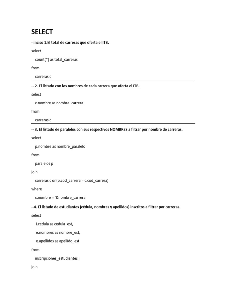 Codigos Sql-Examen | PDF | SQL | Bases de datos