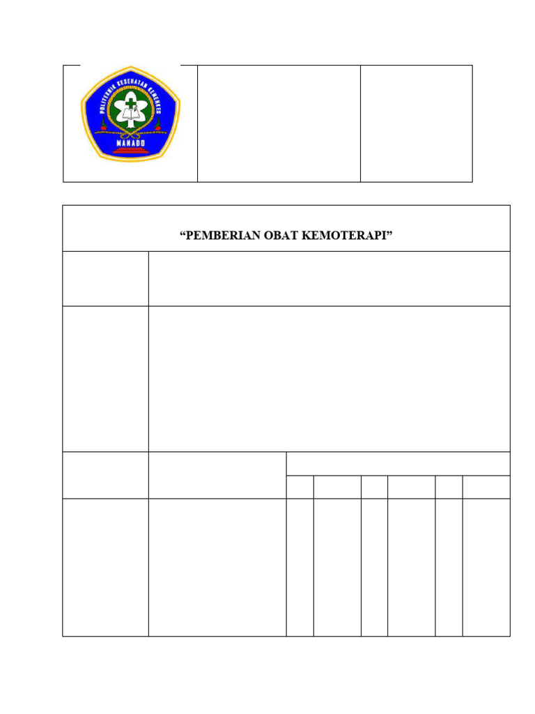 Prosedur Pemberian Obat Kemoterapi | PDF | Pengembangan Diri ...