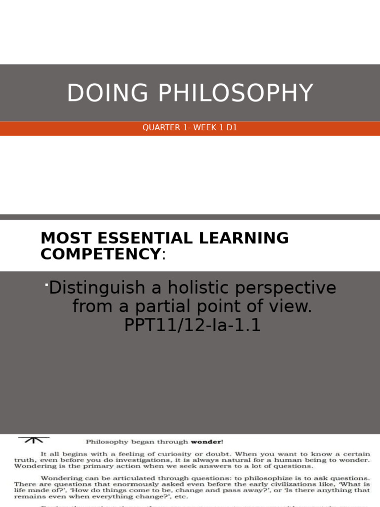 w1 Doing Philosophy | PDF | Knowledge | Reason