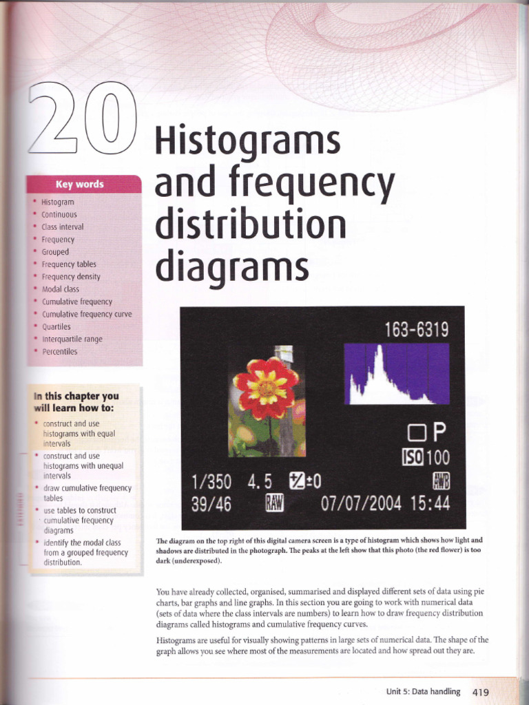 Chpt20 Histograms And Frequency Distribution Diagrams Pdf Histogram