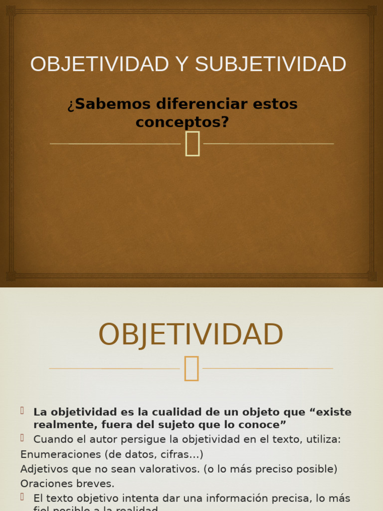 Objetividad y Subjetividad | PDF | Percepción | Realidad