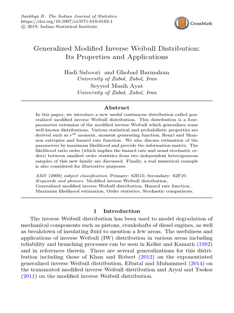 Generalized Modified Inverse Weibull Dis | PDF | Akaike Information ... Generalized Modified Inverse Weibull Dis | PDF | Akaike Information ...