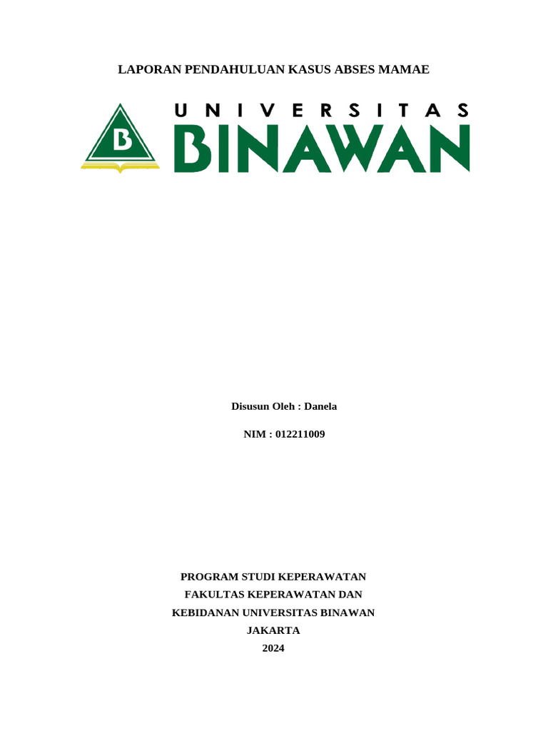 Laporan Abses Mamae untuk Perawat | PDF