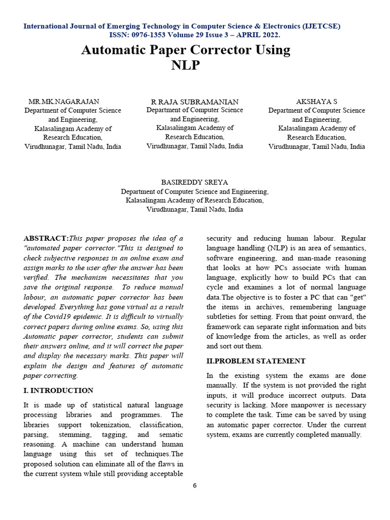 Automatic Paper Corrector Using NLP - 1650875208 | PDF | Optical ...