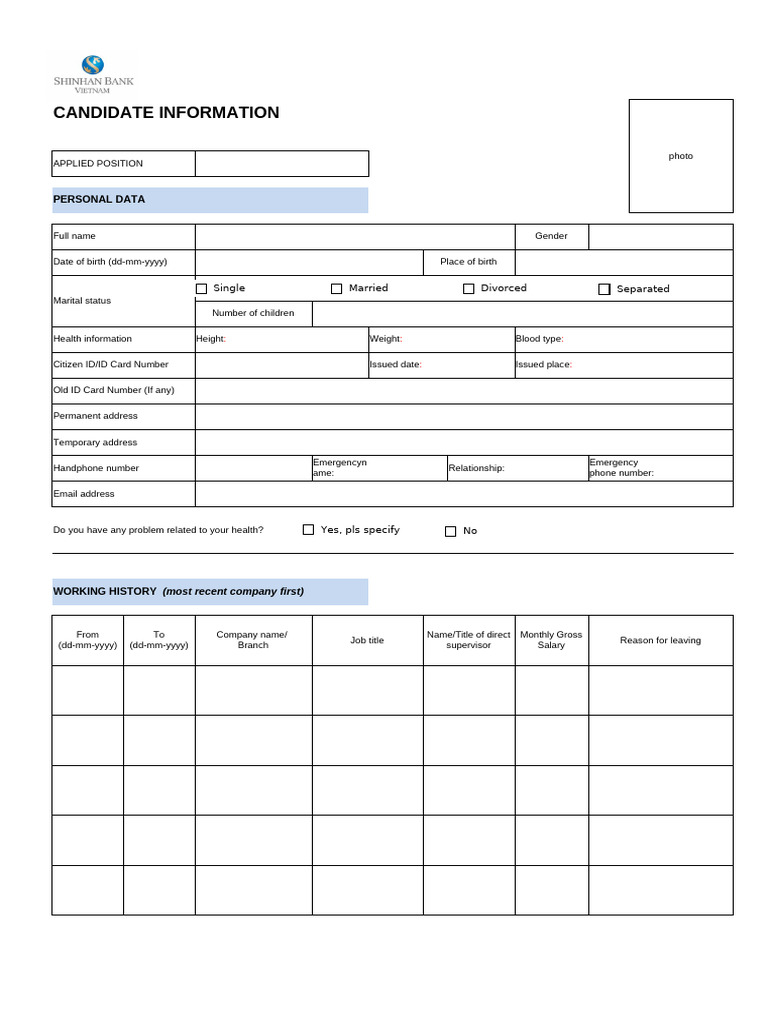 HR03 - Interview Information Form - VJun23 - SCMC - Add in Jun23 | PDF | Identity Document
