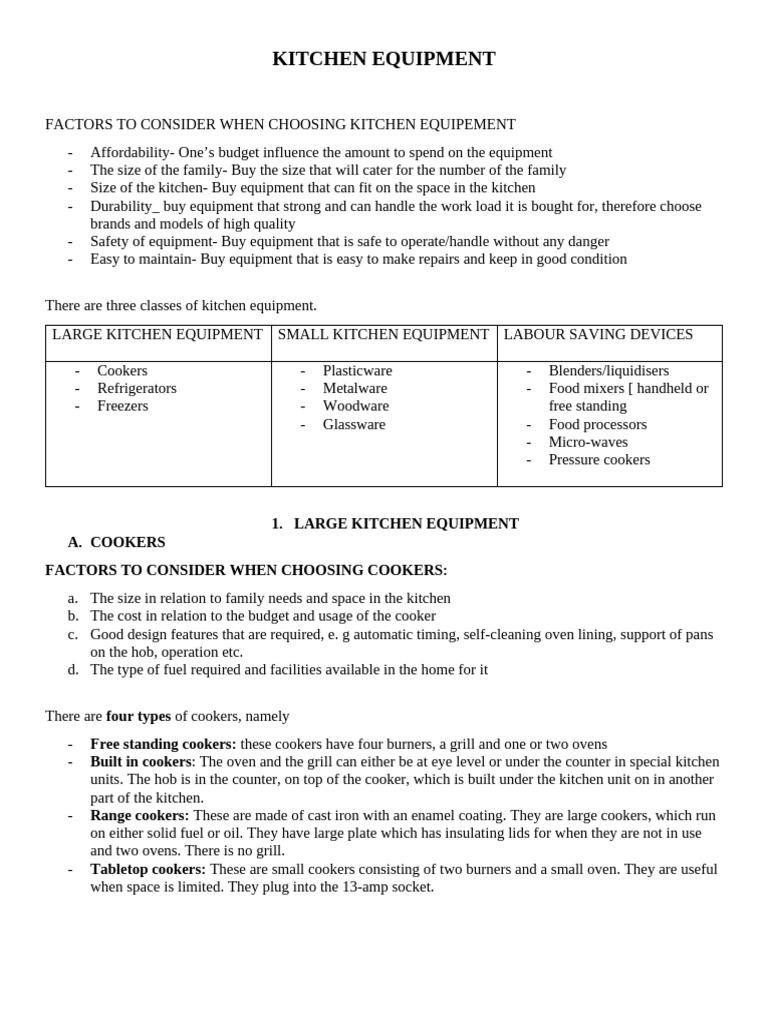 Kitchen Equipment | PDF | Pressure Cooking | Kitchen Stove