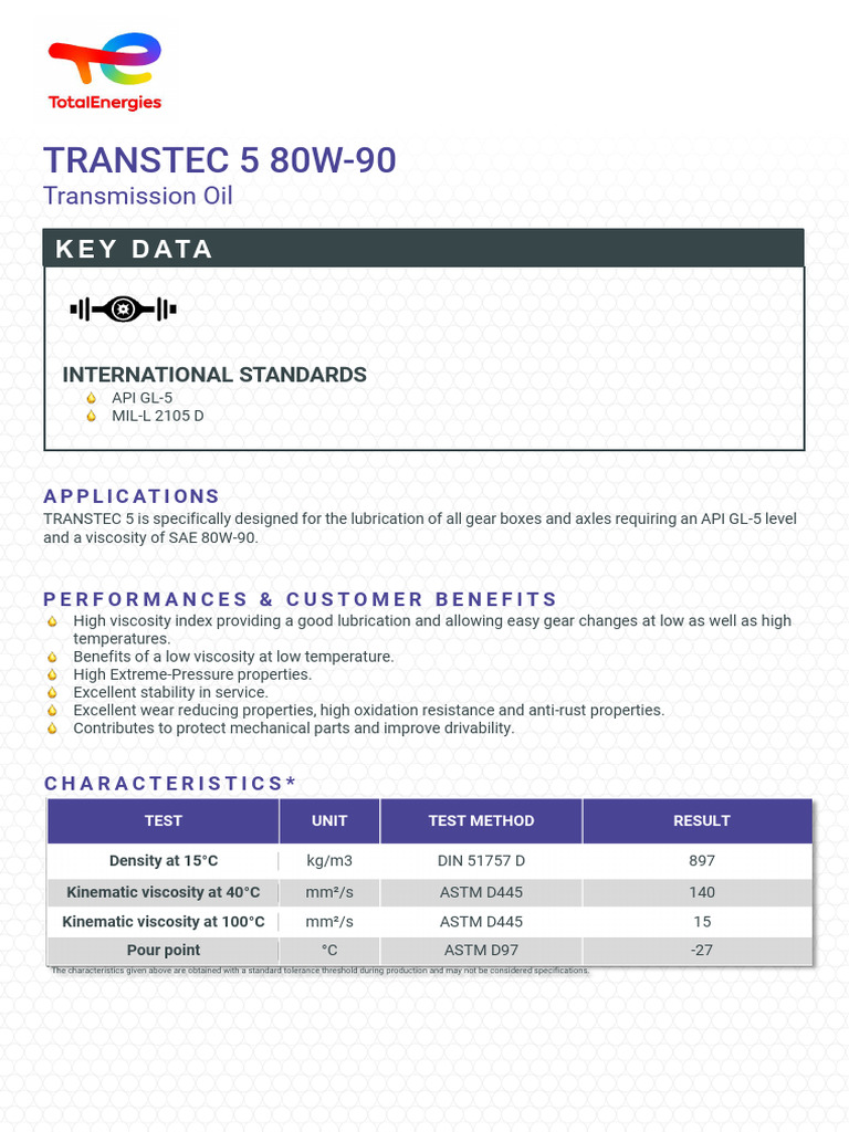 Transtec 5 80W90 | PDF