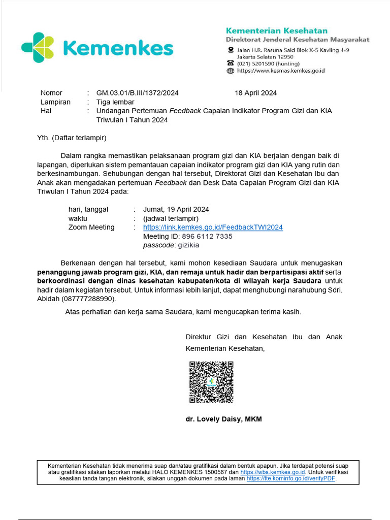 19 April 2024 - Und Feedback TW1 2024 | PDF