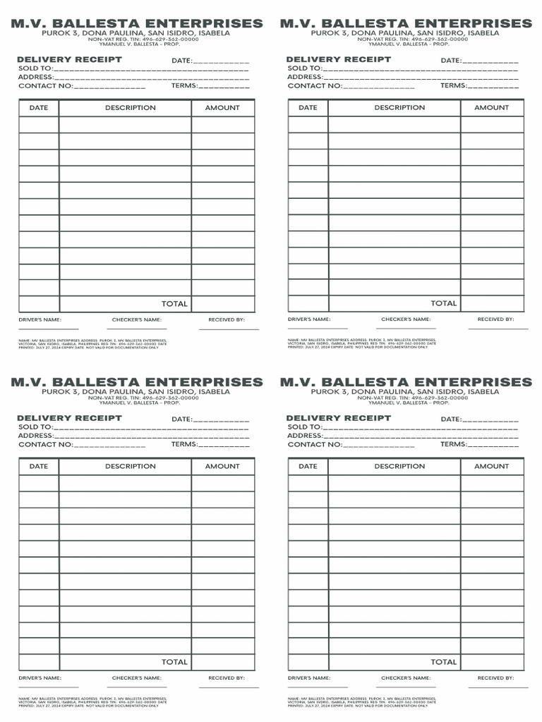 Delivery Receipt | PDF