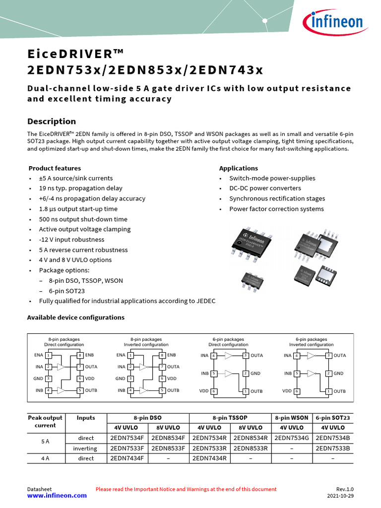 Infineon-2EDN7434R-DataSheet-v01_00-EN | PDF | Mosfet | Logic Gate