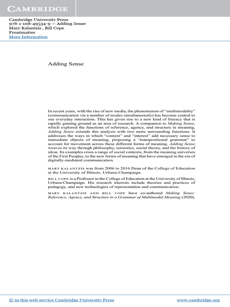 Adding Sense Context and Interest in A Grammar of Multimodal Meaning by ...