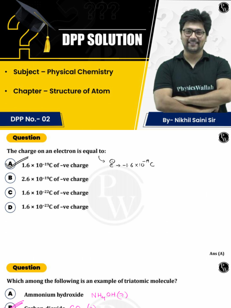Atomic Structure Dpp 02 Solution Notes Arjuna Jee 2025 Pdf
