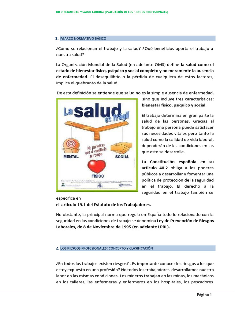 (Nuevo Tema 6) FOL05 - Eval Riesgos Profesionales - 2024 | PDF | ruido | Seguridad y salud ...