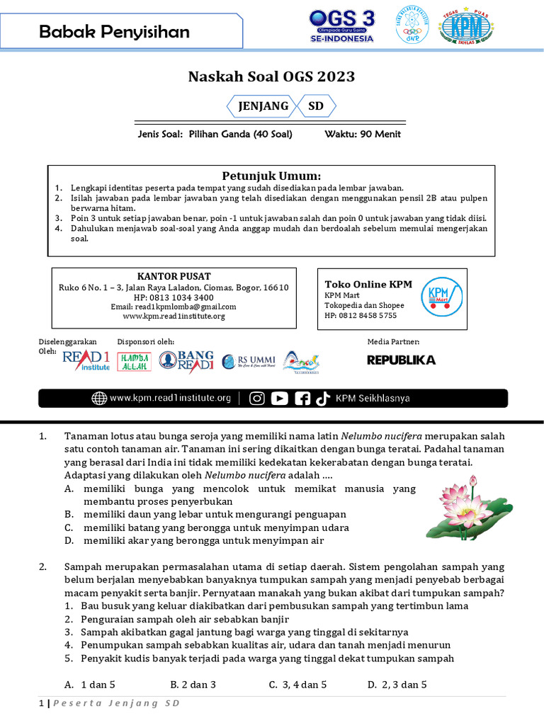 Ogs SD Penyisihan - S | PDF