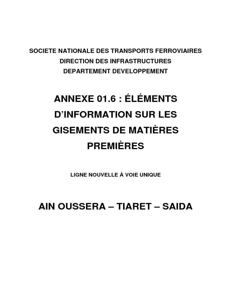 Gisements de matières premières en Algérie | PDF | Matériaux | La nature