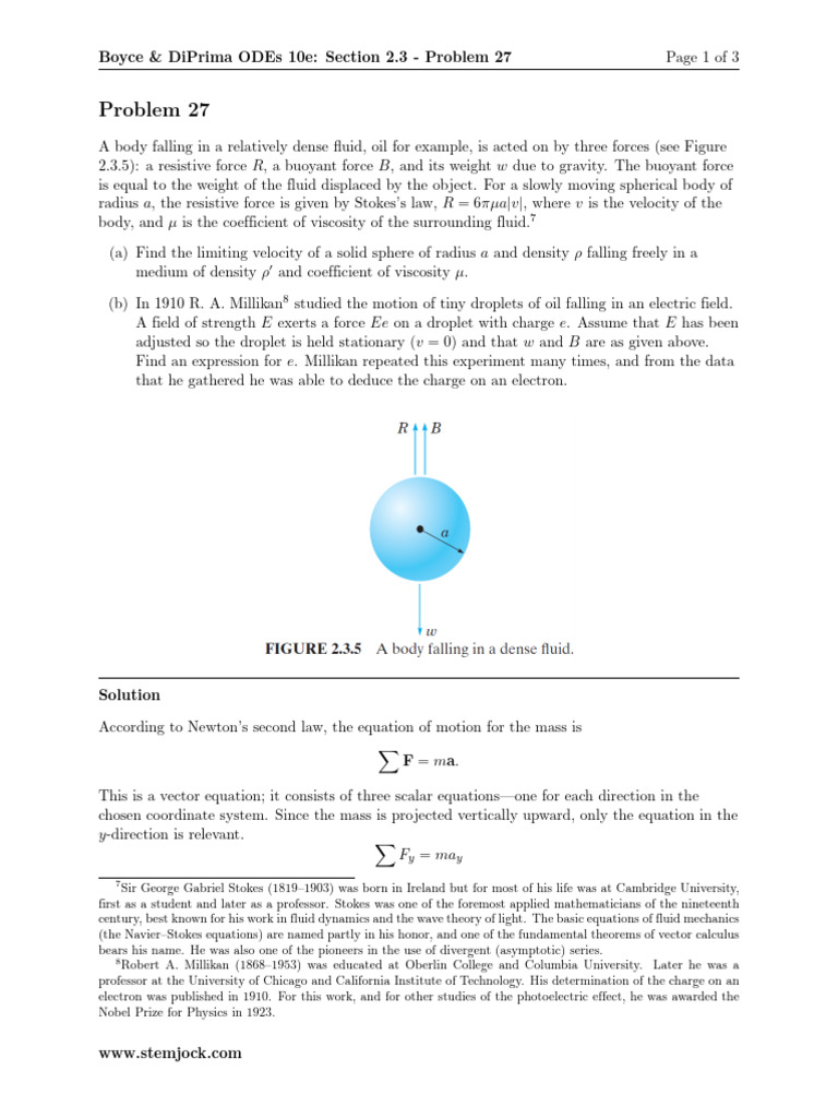 Boyce ODEch 2 S 3 P 27 | PDF | Force | Physical Phenomena