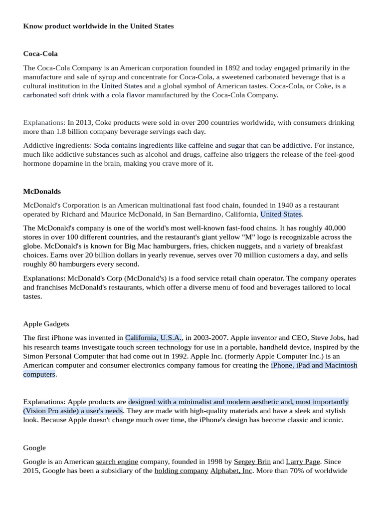 IBT REPORTING | PDF | Coca Cola | Mc Donald's