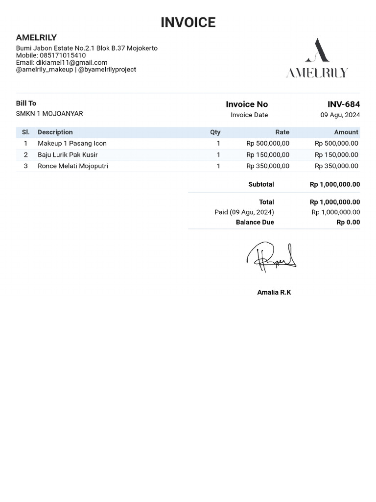 Invoice INV 684 | PDF