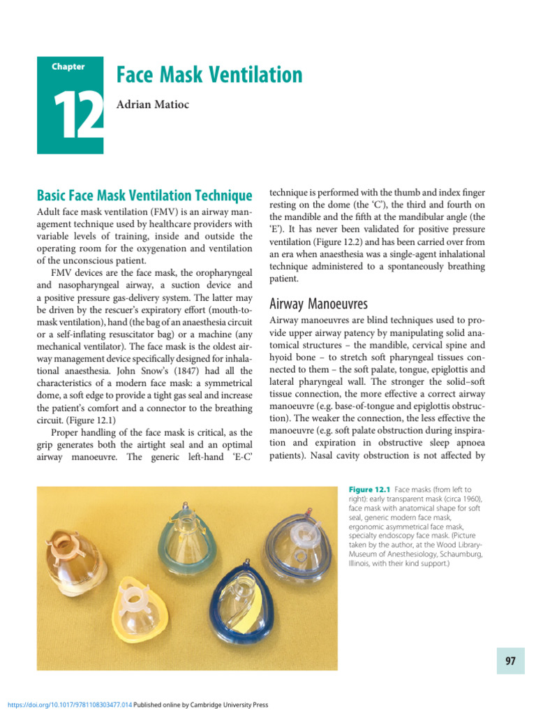 12 Face - Mask - Ventilation | PDF | Breathing | Clinical Medicine
