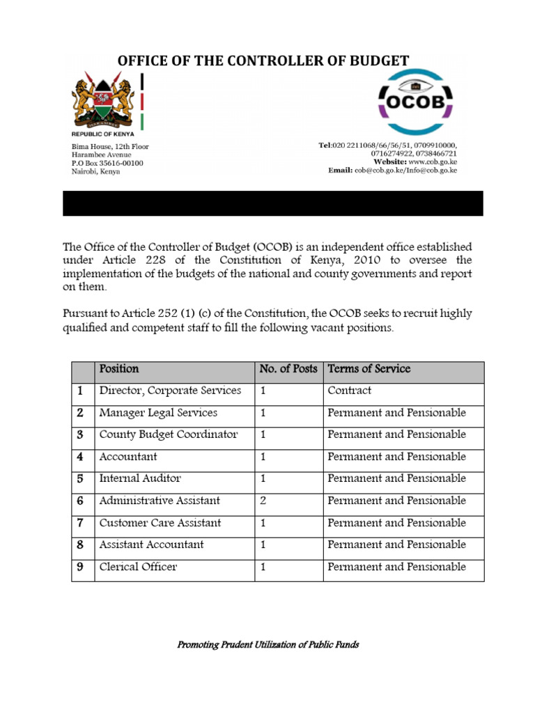 Advert May, 2024 | PDF | Accountant | Internal Audit