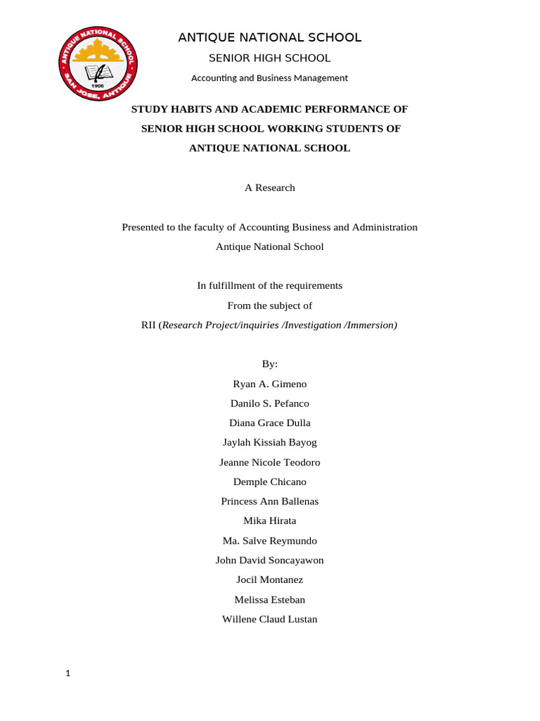 Final Researchstudy Habits | PDF | Survey Methodology | Questionnaire