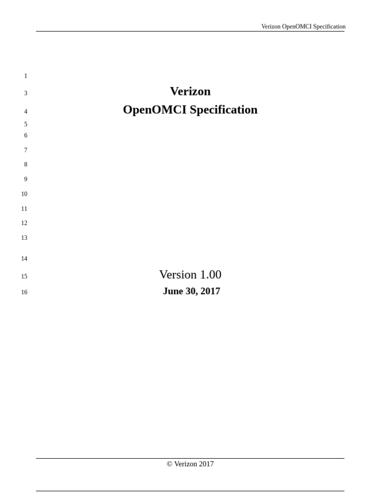 Verizon OpenOMCI Specification Overview | PDF | Interoperability | Data ...