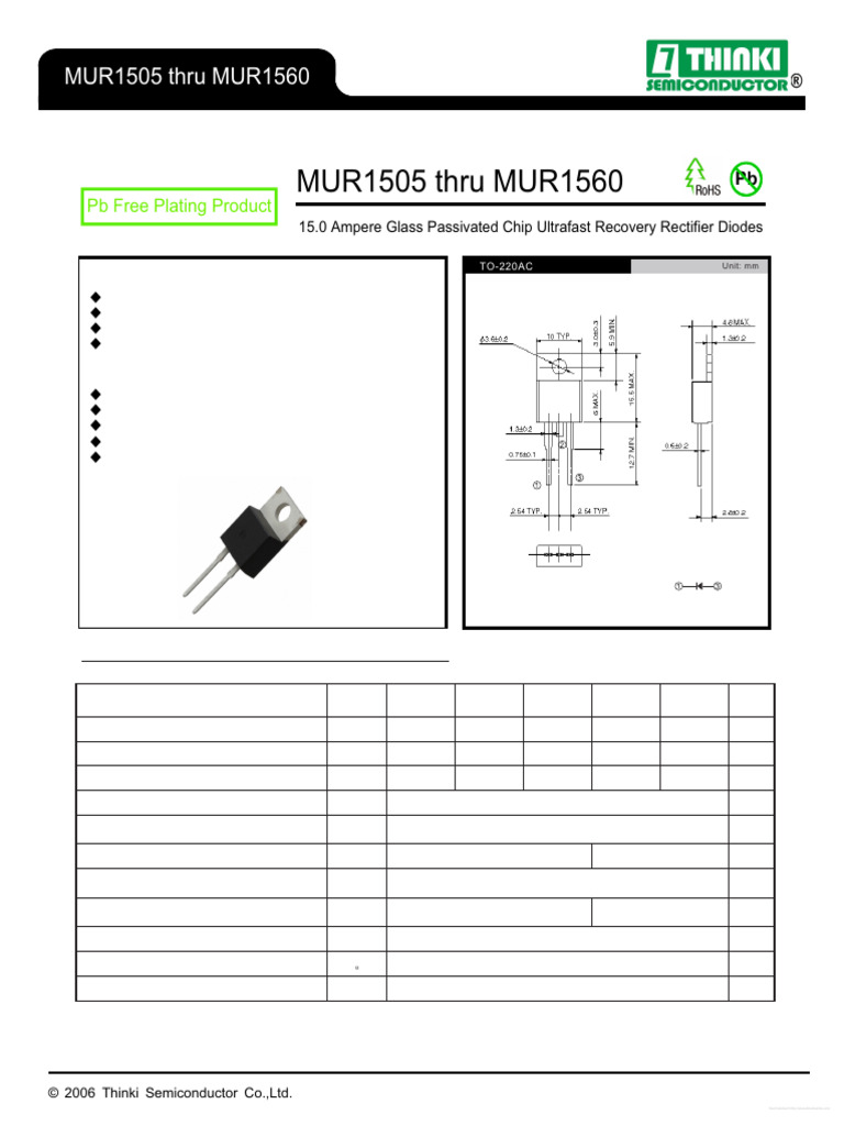Mur 1560 | PDF | Diode | Rectifier