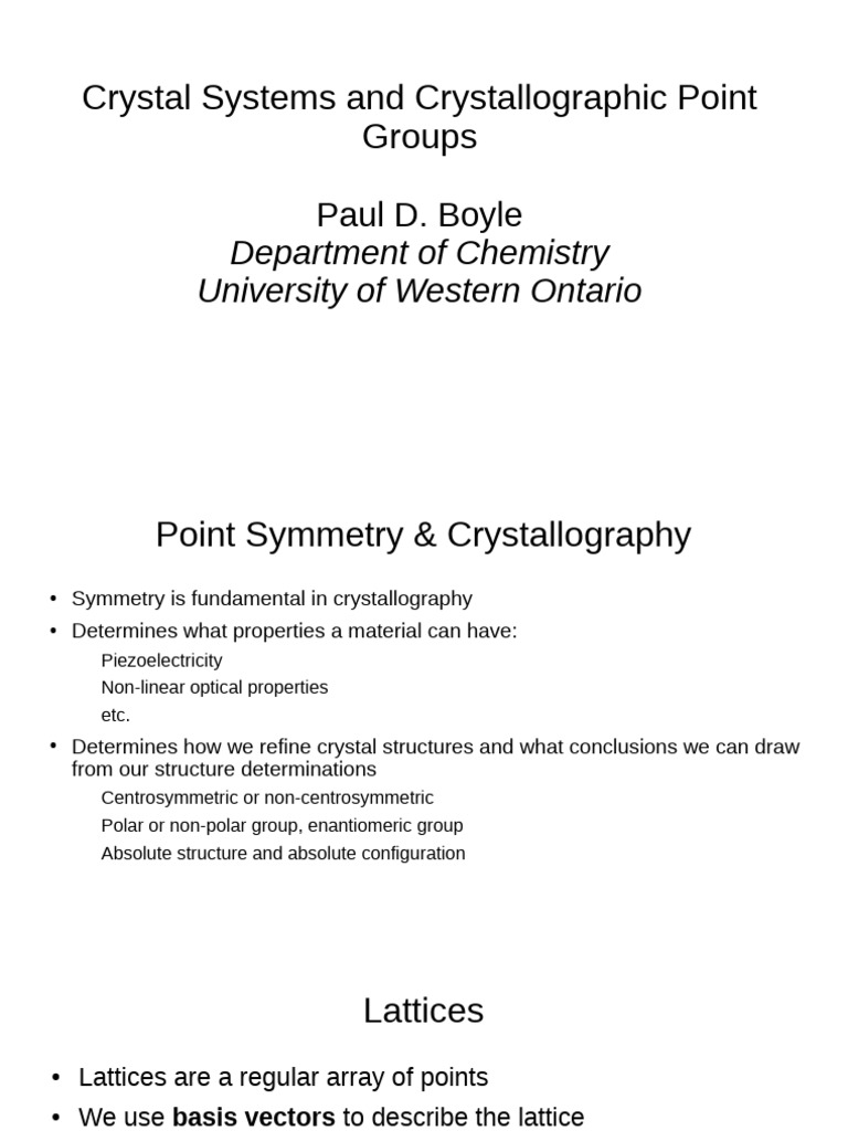 Crystallography & Symmetry Basics | PDF | Crystal Structure | Classical ...