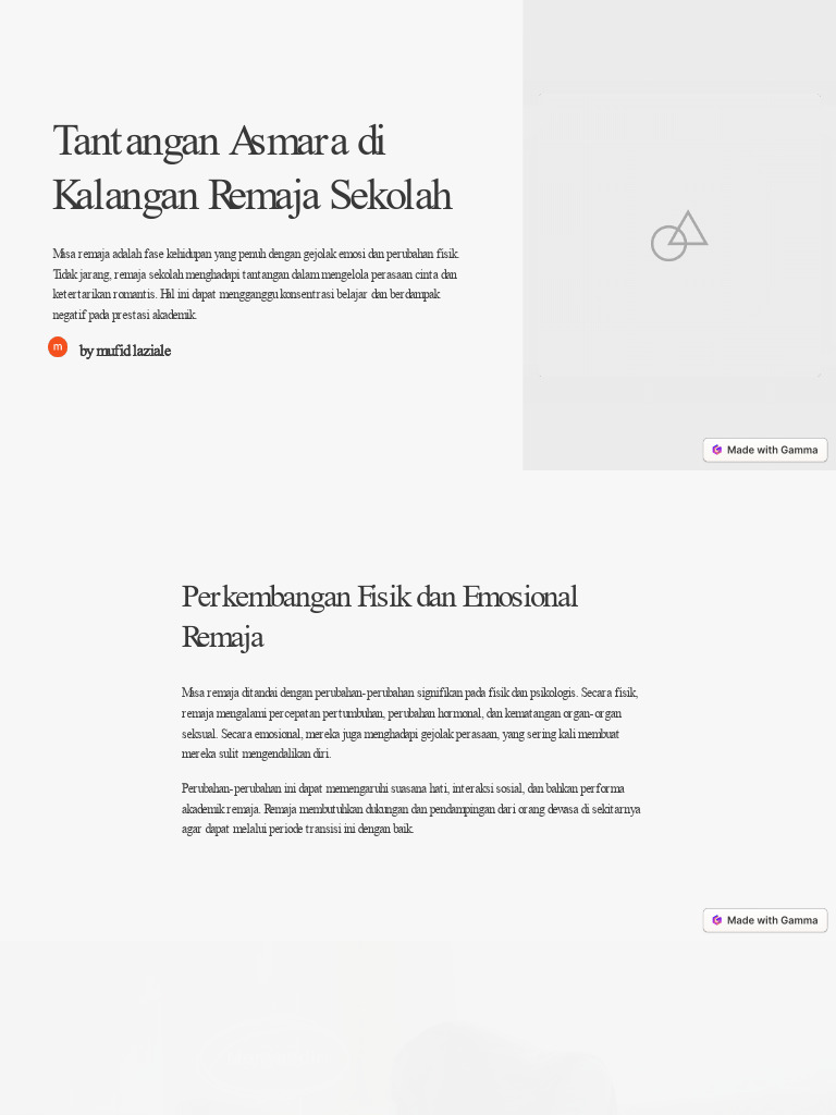 Tantangan Asmara Di Kalangan Remaja Sekolah | PDF