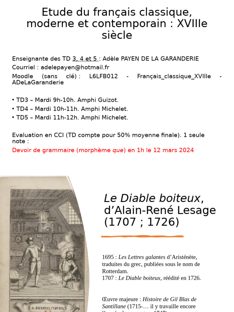 Analyse du Diable boiteux et Gil Blas | PDF | Romans | Syntaxe