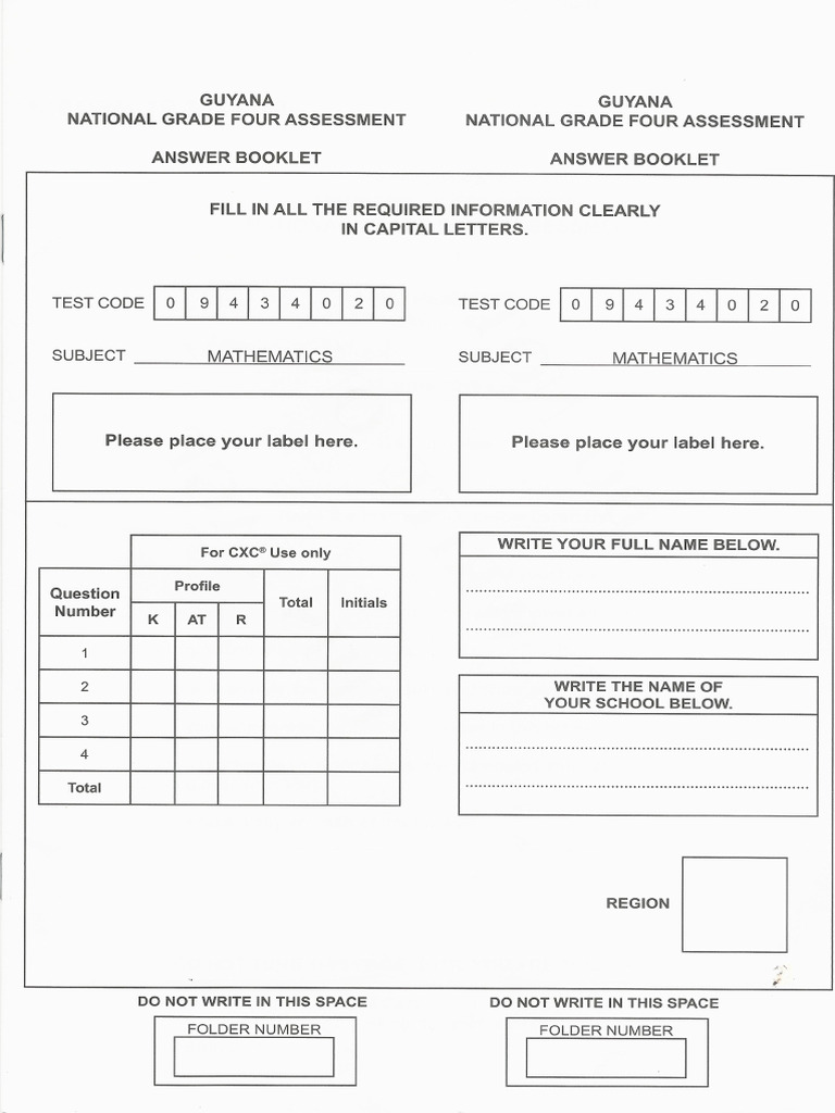 National Grade 4 Assessment - 2016 - Mathematics P2.pdf4 | PDF