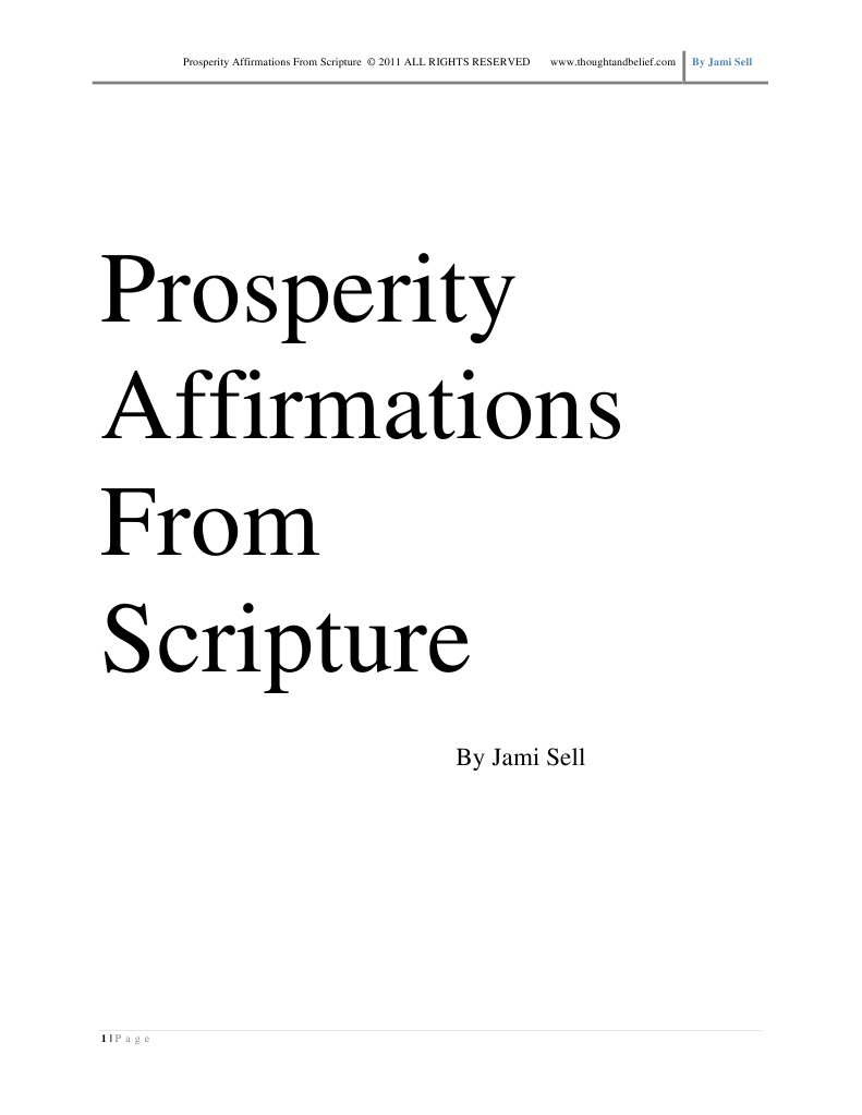 Prosperity Affirmations From Scripturepdf | PDF | Mind | Thought