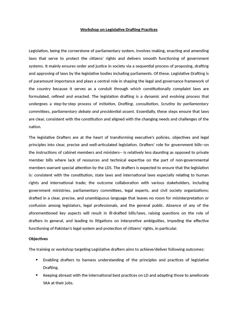 Legislation Drafting Practices | PDF | Bill (Law) | Legislature