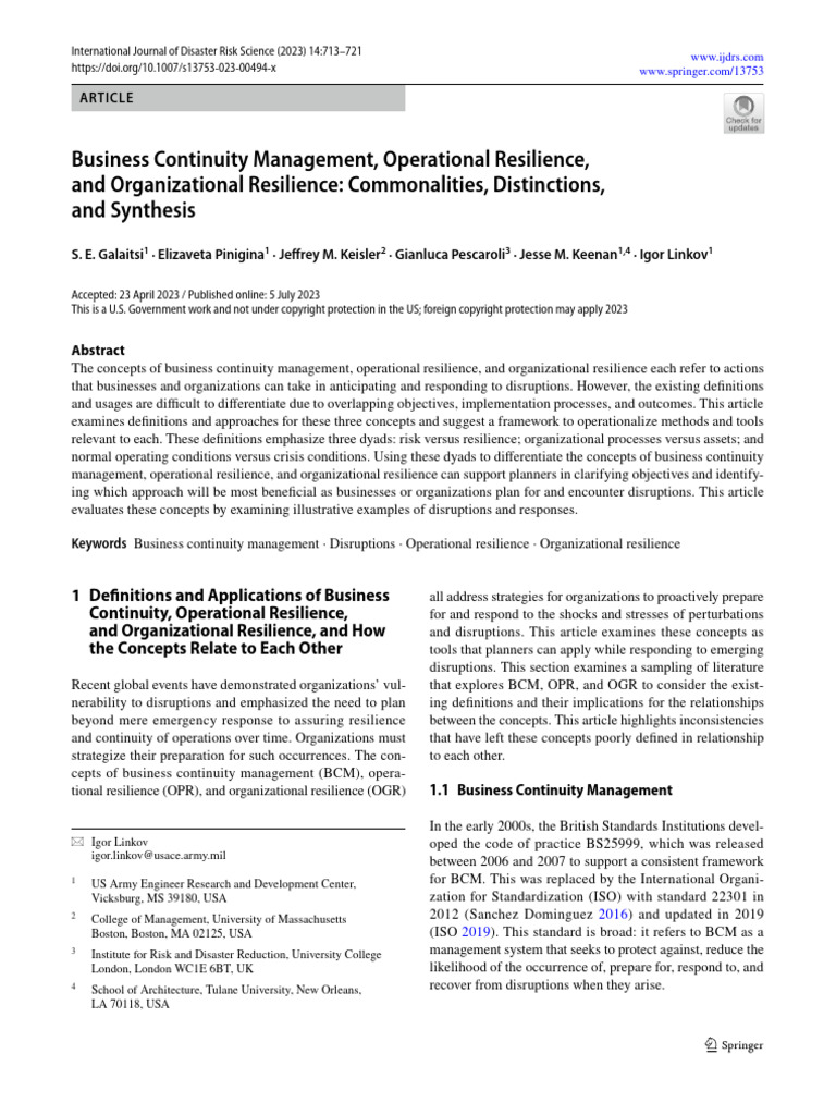 BCM and Operational Resilience | PDF | Risk | Risk Management